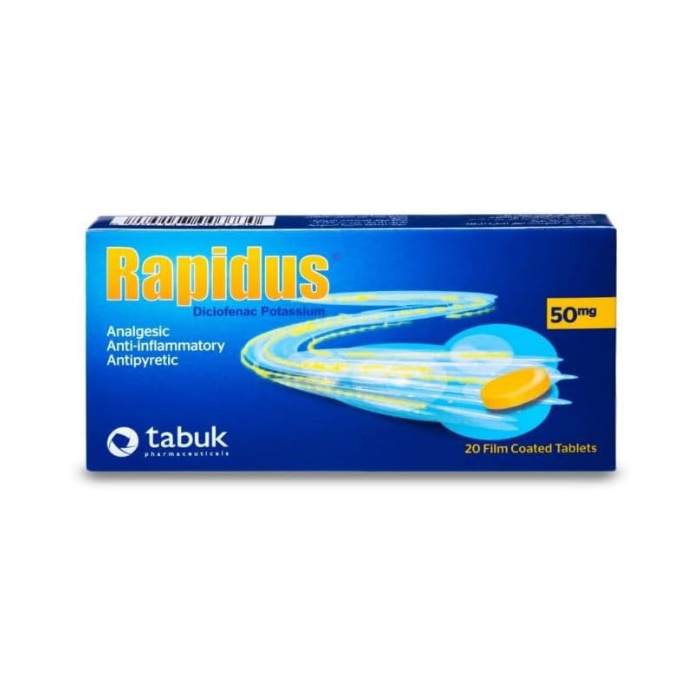 Buy Rapidus 50mg Coated Tablet 20s online at best price in the Saudi Arabia | Life Pharmacy